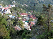 Mussoorie : Mussoorie - A view down from the famous Gunhill. Cable cars ...